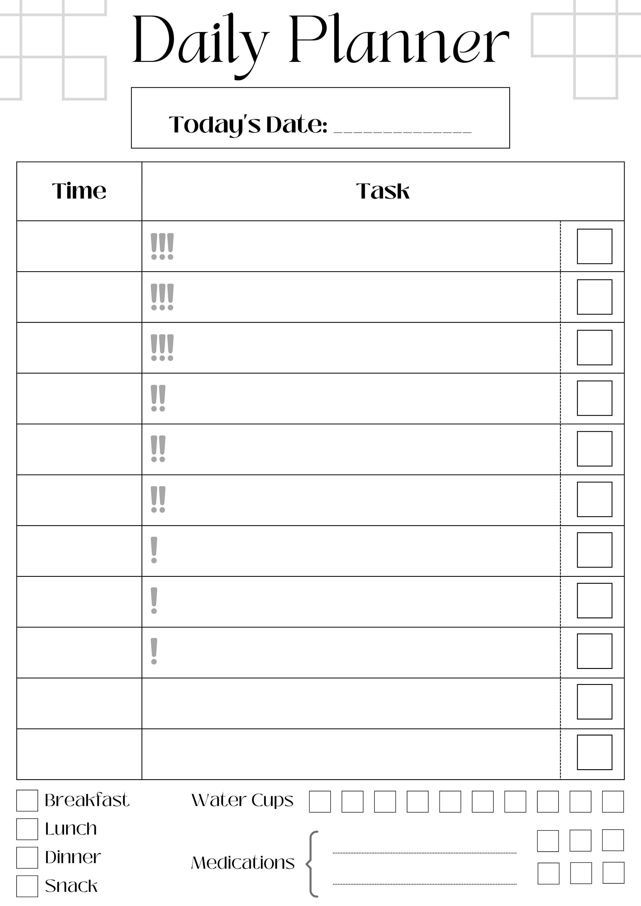 Daily Printable Planner, ADHD, Organized, Personalized, Digital ...