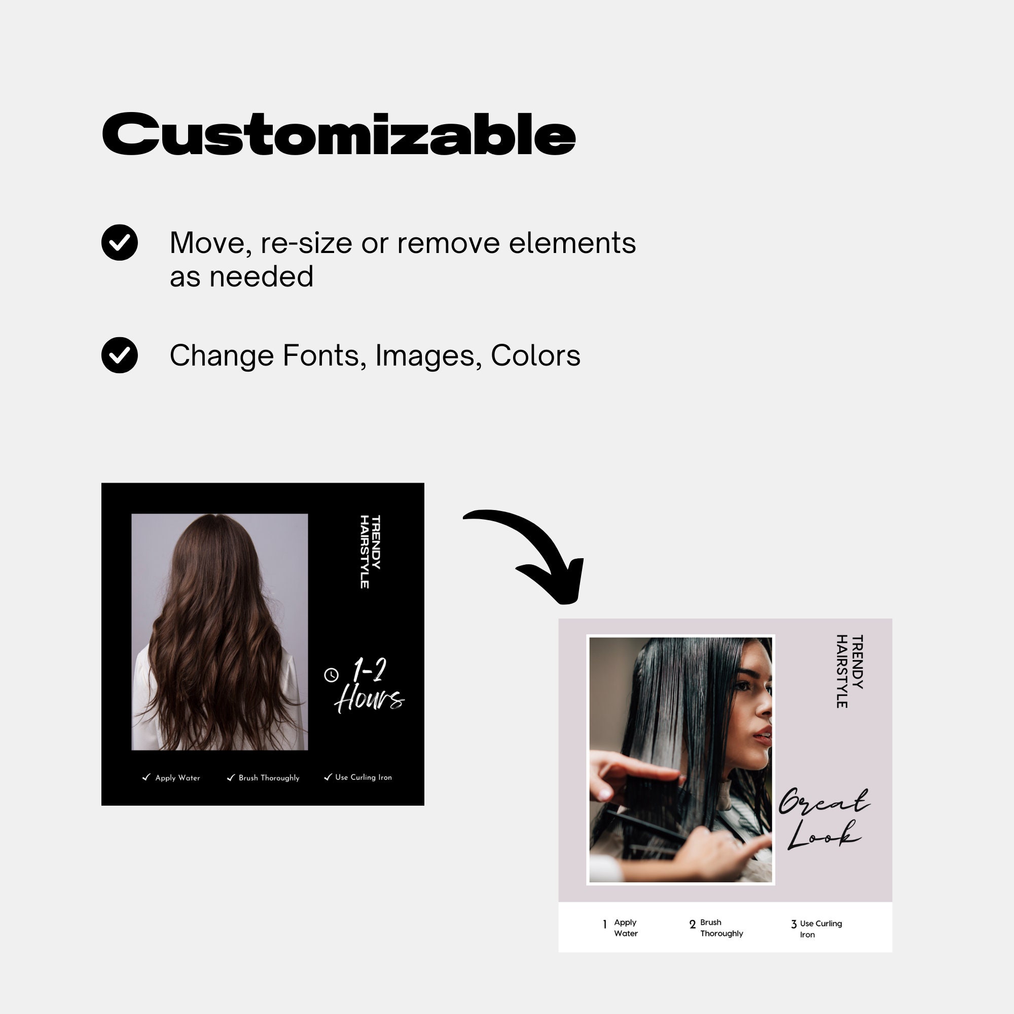 Aesthetic Instagram Post Templates | Hair & Beauty Shop | Modern ...