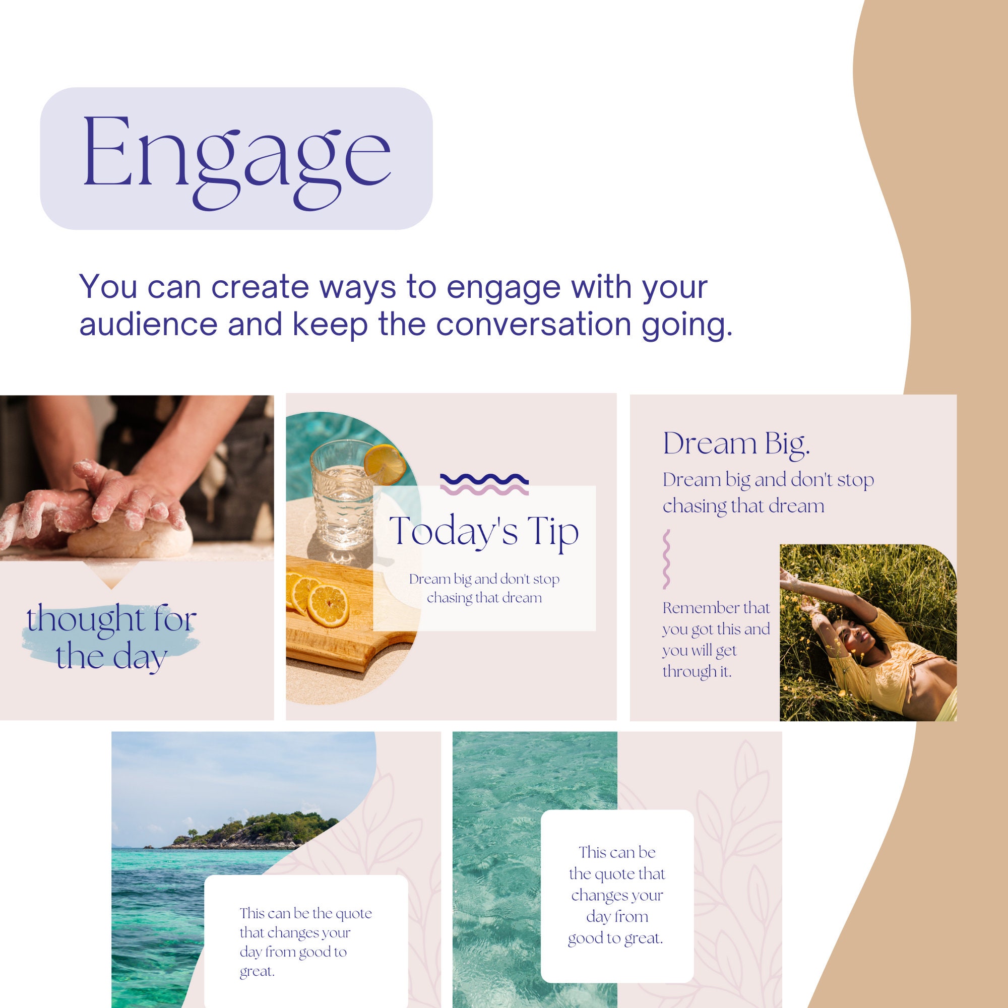 Influencer Instagram Post Templates Influencer Blogger Coach - Etsy