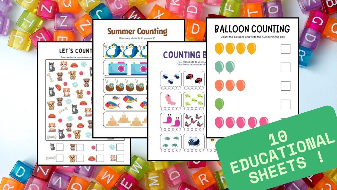 10 PRE-K EDUCATIONAL SHEETS / Prek Math / Prek Counting / Prek Learning ...