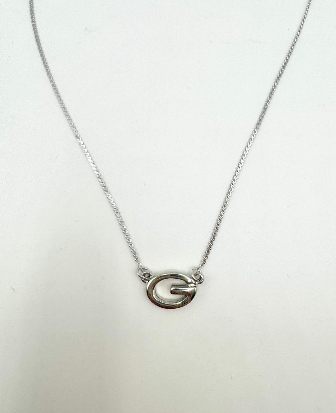 Vintage Signed GIVENCHY Designer “G” Logo Silver Tone Necklace: Luxury ...