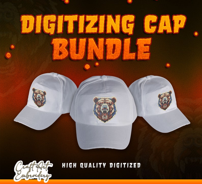 Cap Embroidery Design Super Bundle V1: Ultimate Collection of Digitized ...