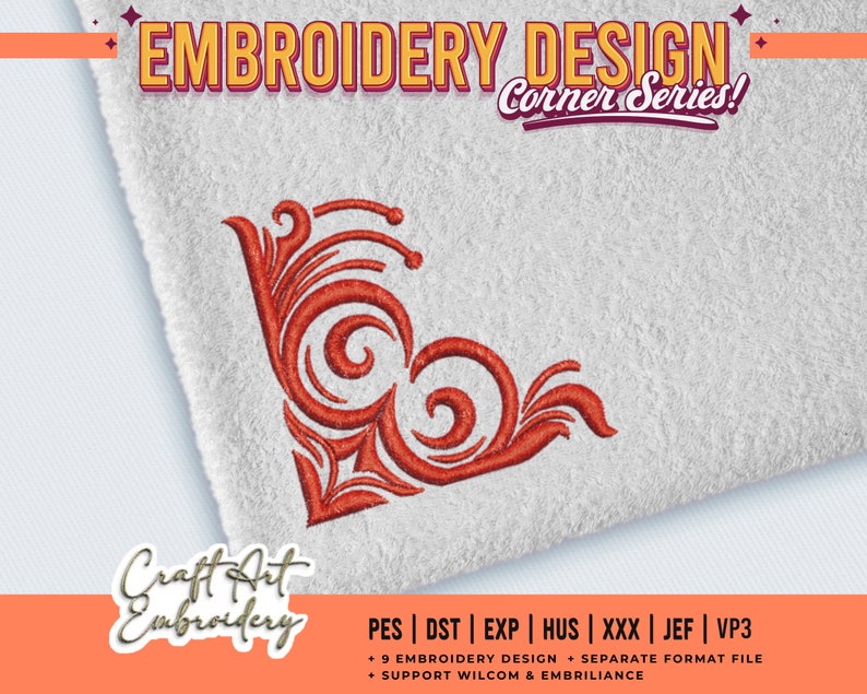 Elegant Corner Embroidery Bundle V1: Intricate Border Corner Designs ...