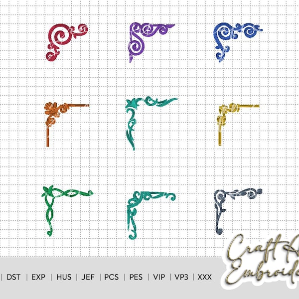 Corner Embroidery Designs - Etsy