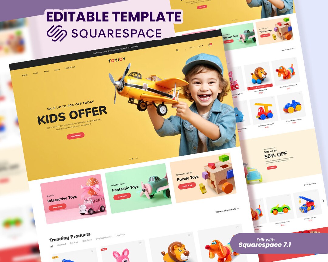 Kids Offer Squarespace Website Template | Playful Designs for Children ...