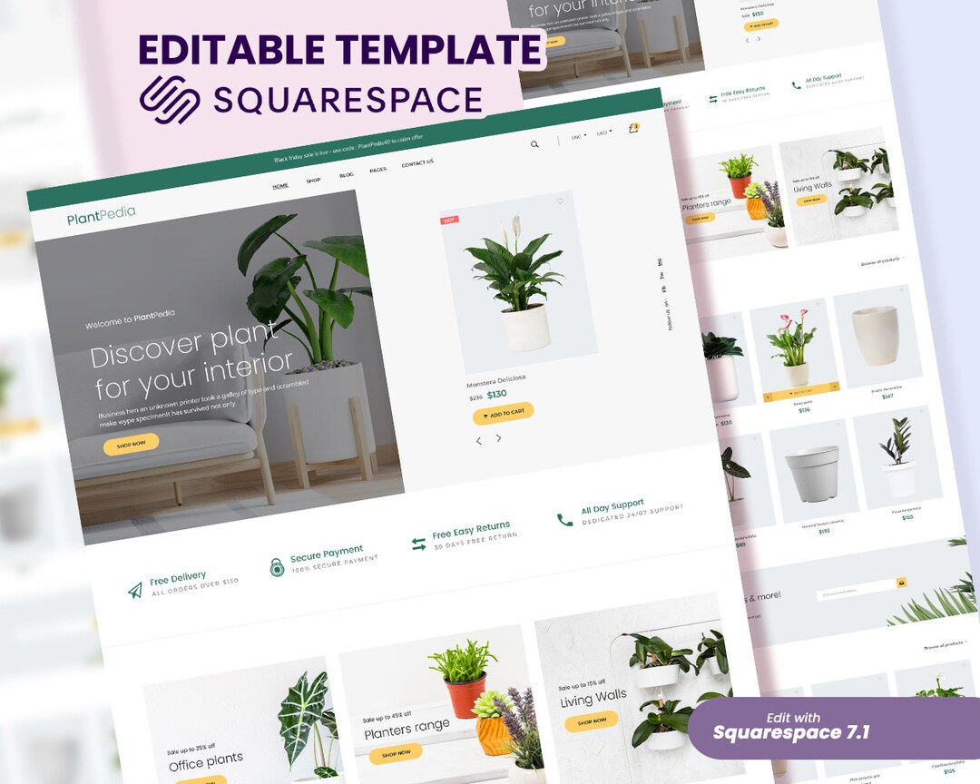 Plantpedia Squarespace Website Template | Designs for Gardening and ...