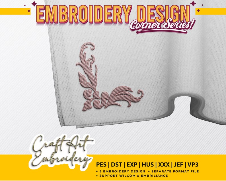 Elegant Red Corner Embroidery Design Bundle Versatile Patterns for ...