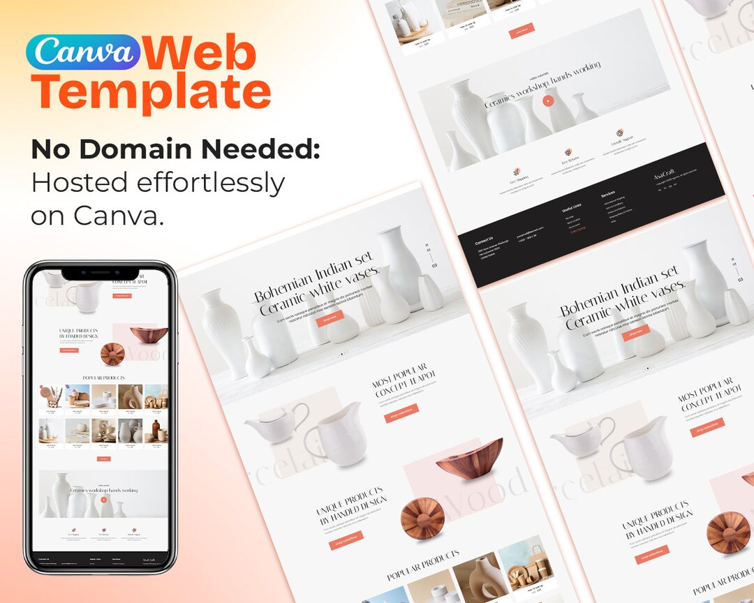 Asa Craft Canva Website Template | Artisanal Designs for Handmade ...