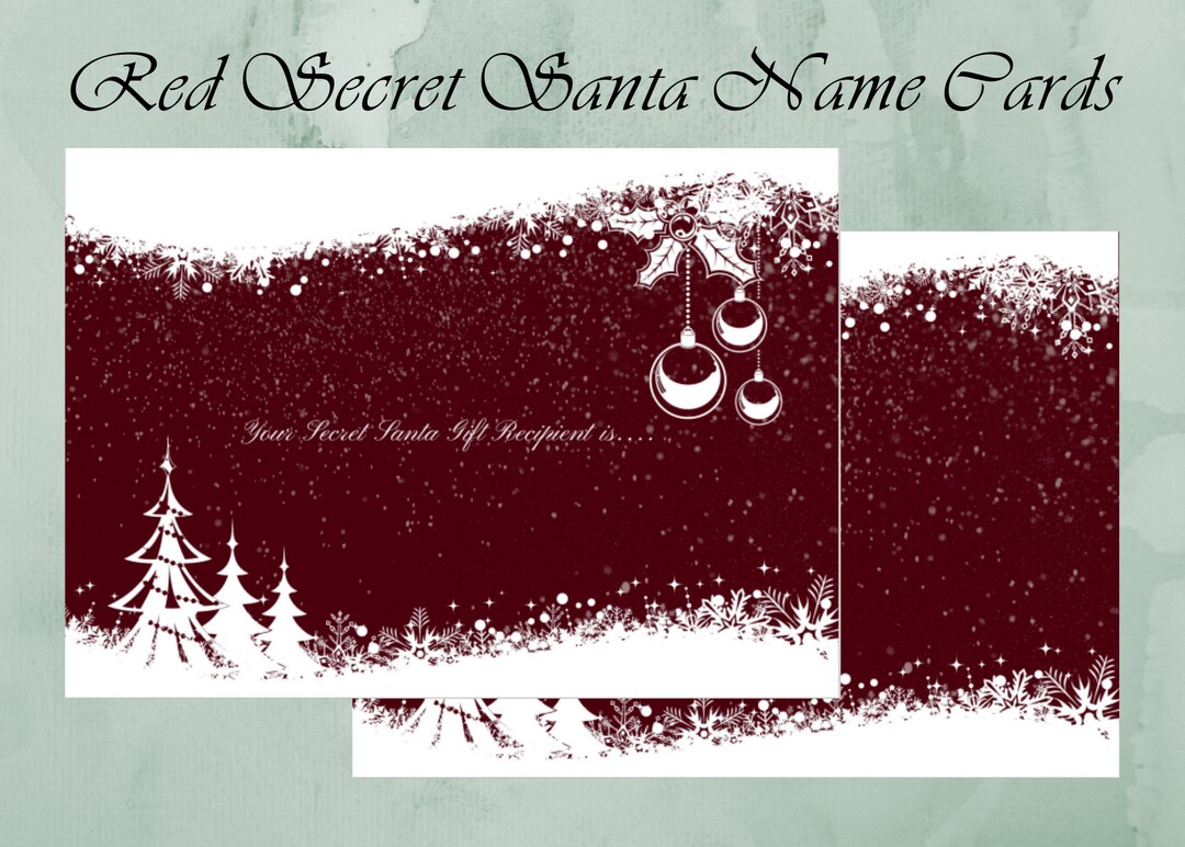 Red Secret Santa Name Cards - Etsy