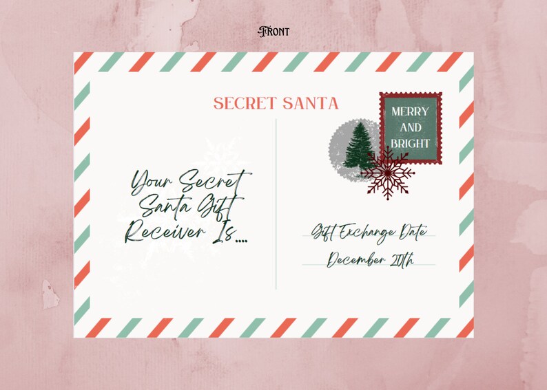 Secret Santa Name Cards - Etsy