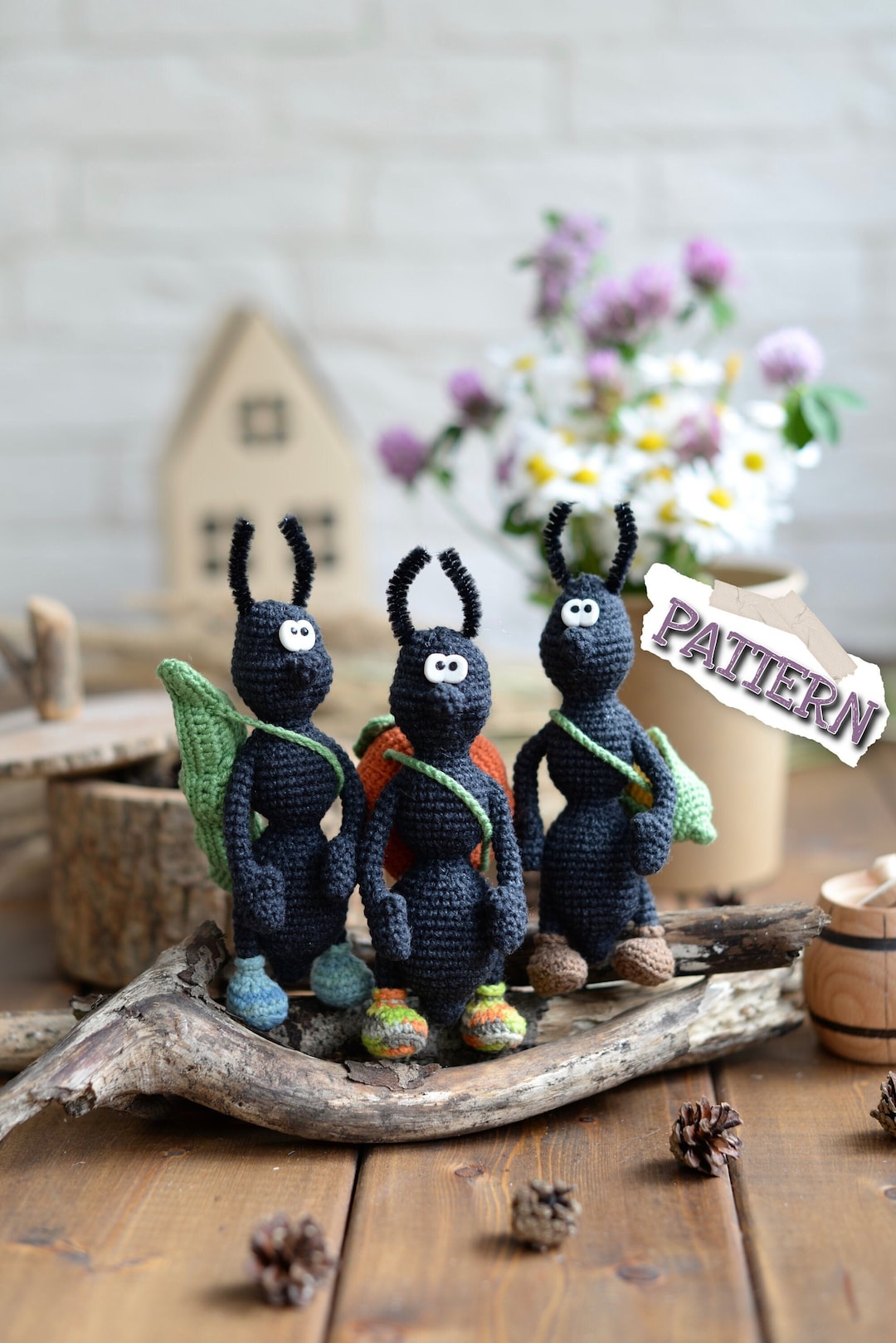 Amigurumi PATTERN Ant Beetle Caterpillar Crochet Insect Animal Toy ...