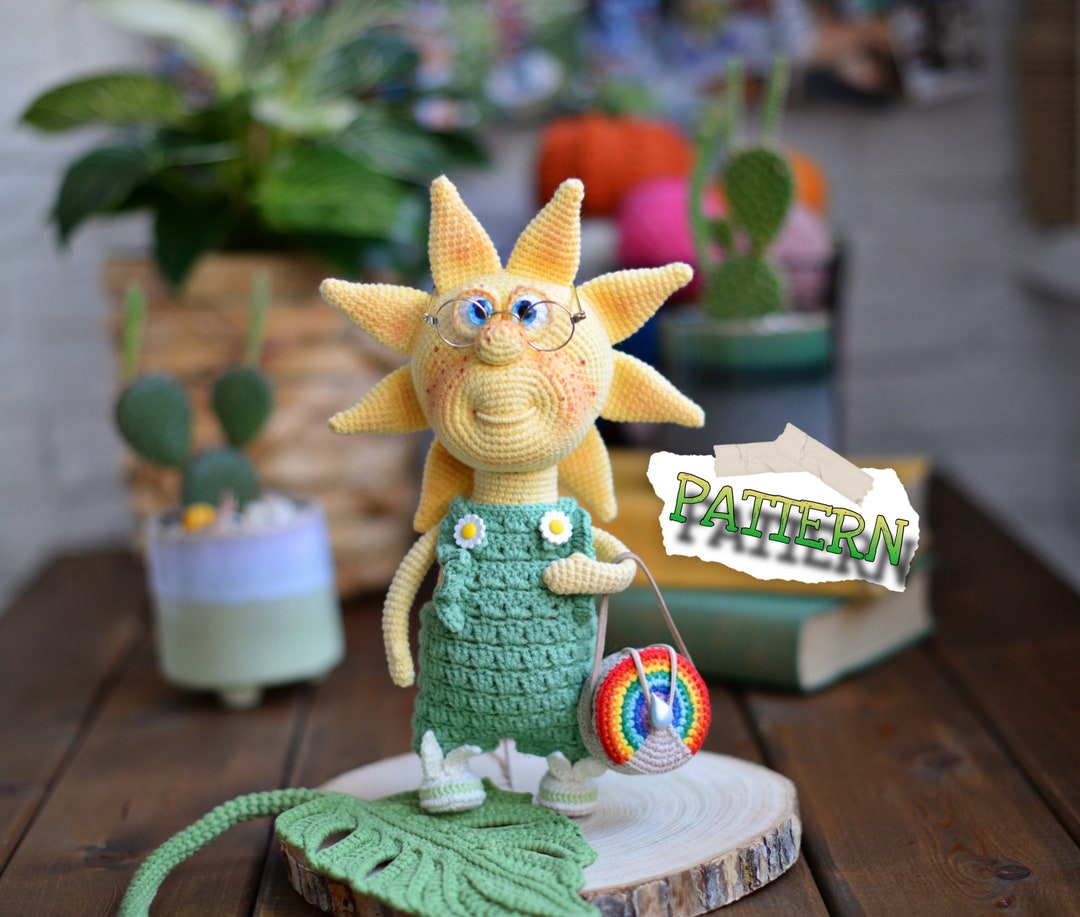 Amigurumi PATTERN Sun, Crochet Sunny Doll, Summer Flower Sun in a ...