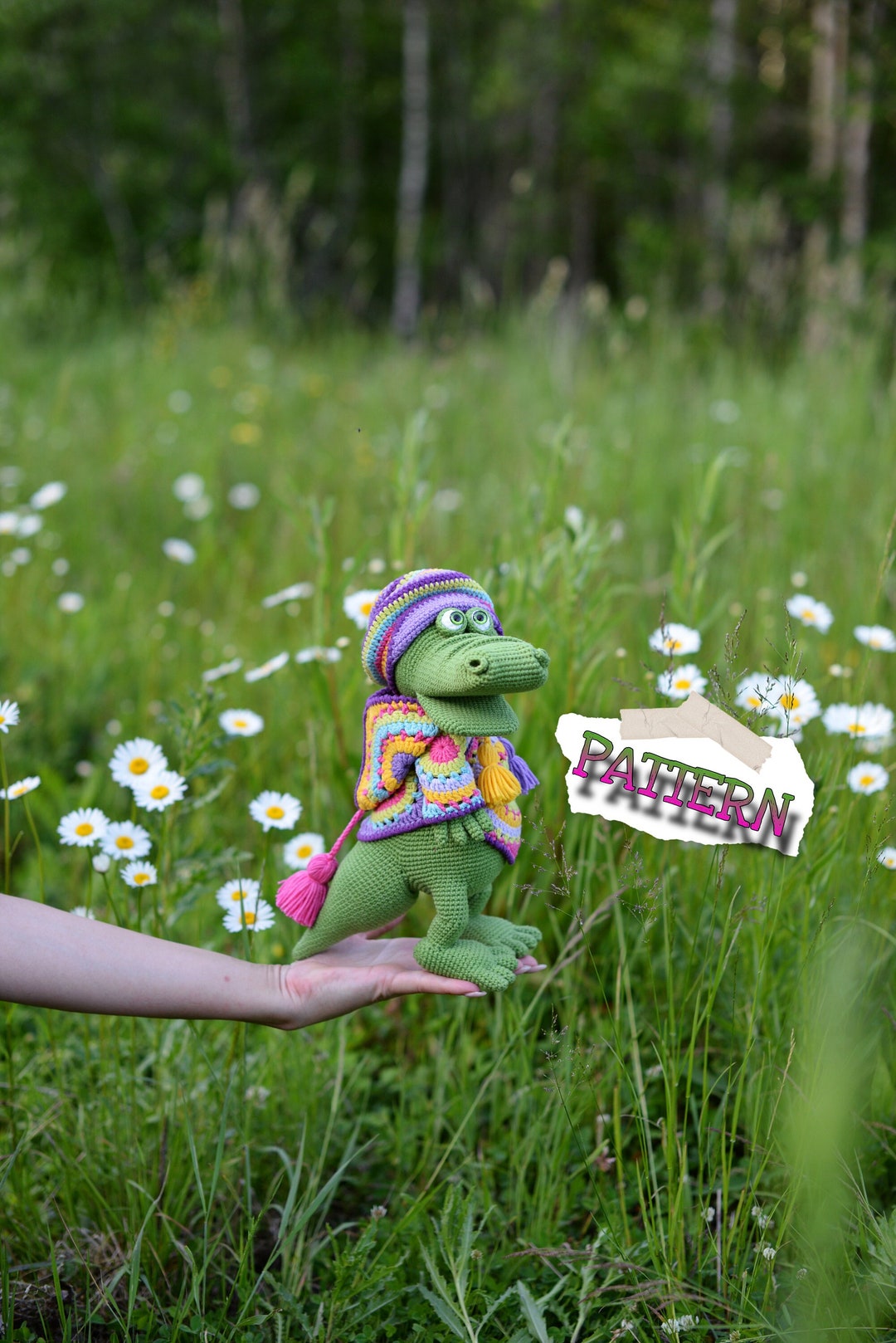 Crochet PATTERN Crocodile in Poncho, Amigurumi Alligator, Crochet Toy ...