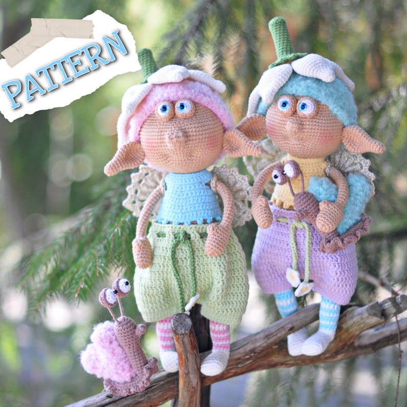 Amigurumi PATTERN Elf Elves Angel Crochet Doll Stuffed - Etsy