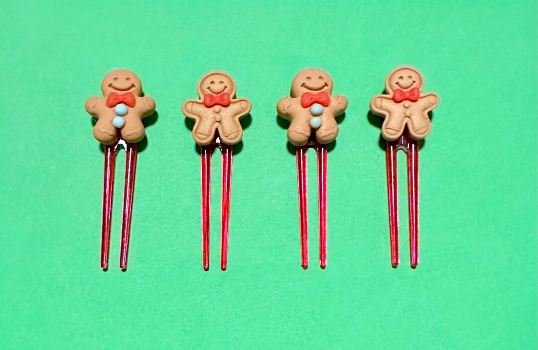 Gingerbread Man Cuties Bento Lunch Food Picks- Christmas Food Picks ...