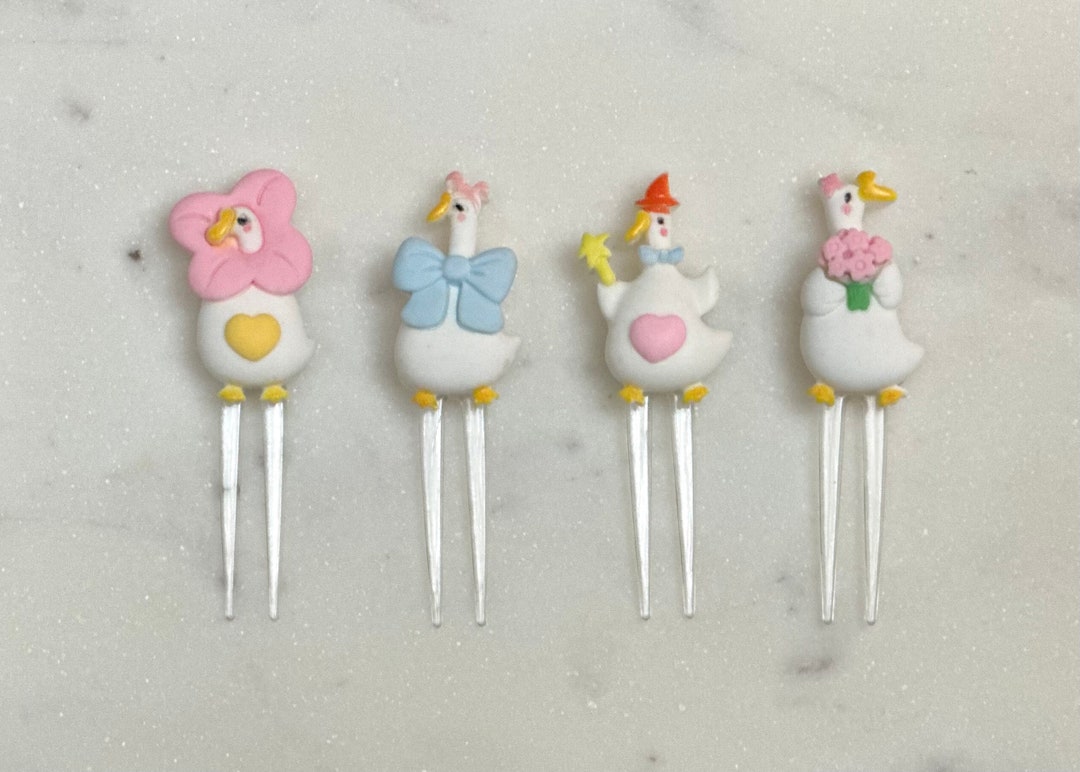 Cute Goose Bento Lunch Food Picks- Spring Food Picks- Cupcake Toppers ...
