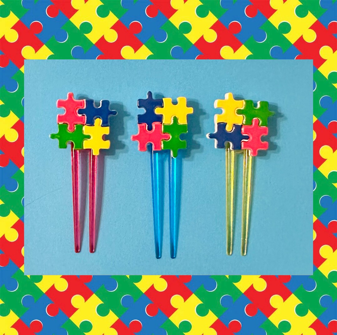 Autism Awareness Lunch Food Picks- Puzzle Pieces Food Picks- Cupcake ...