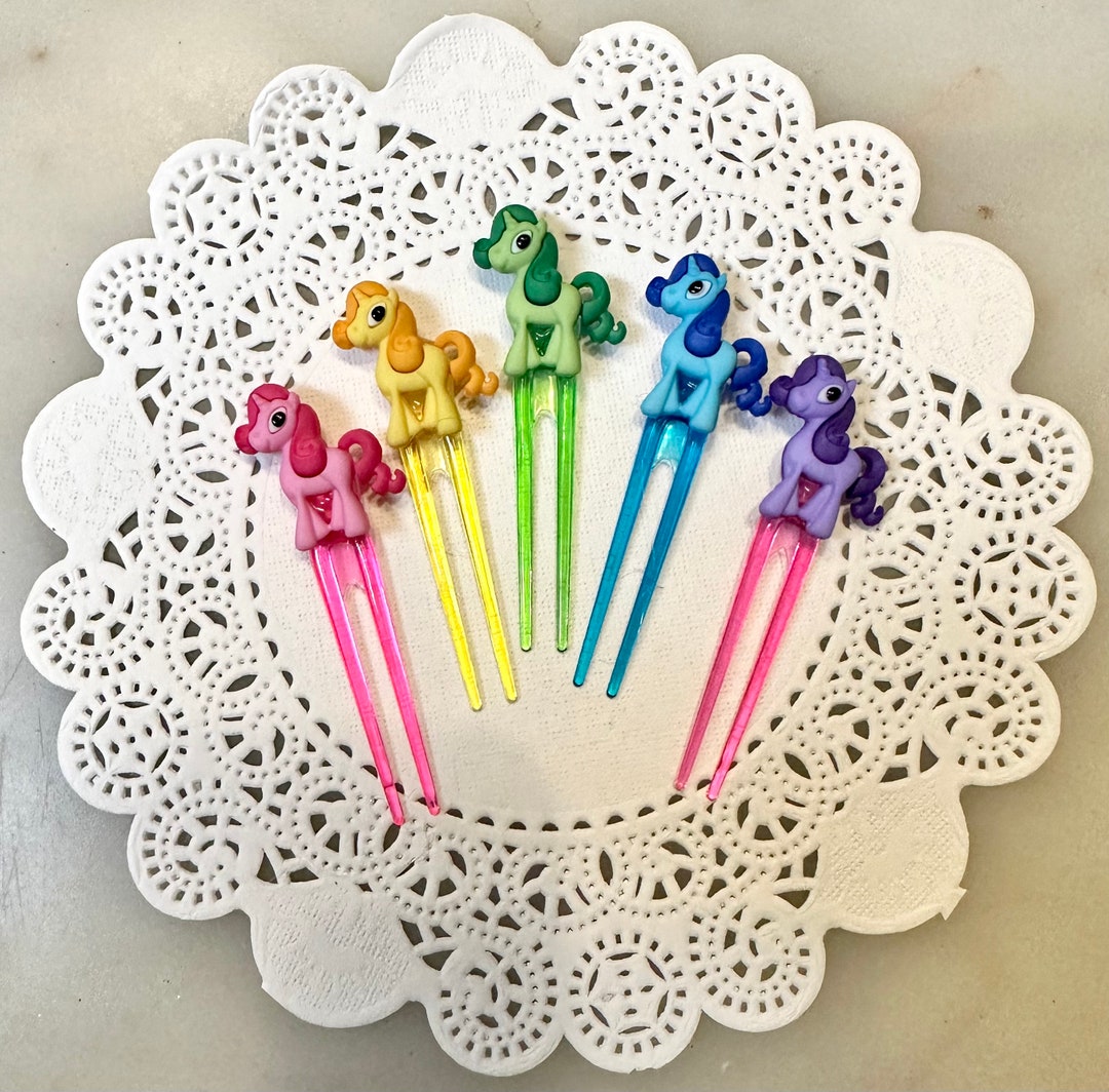 Little Pony Bento Lunch Food Picks- Rainbow Ponies- Cupcake Toppers ...
