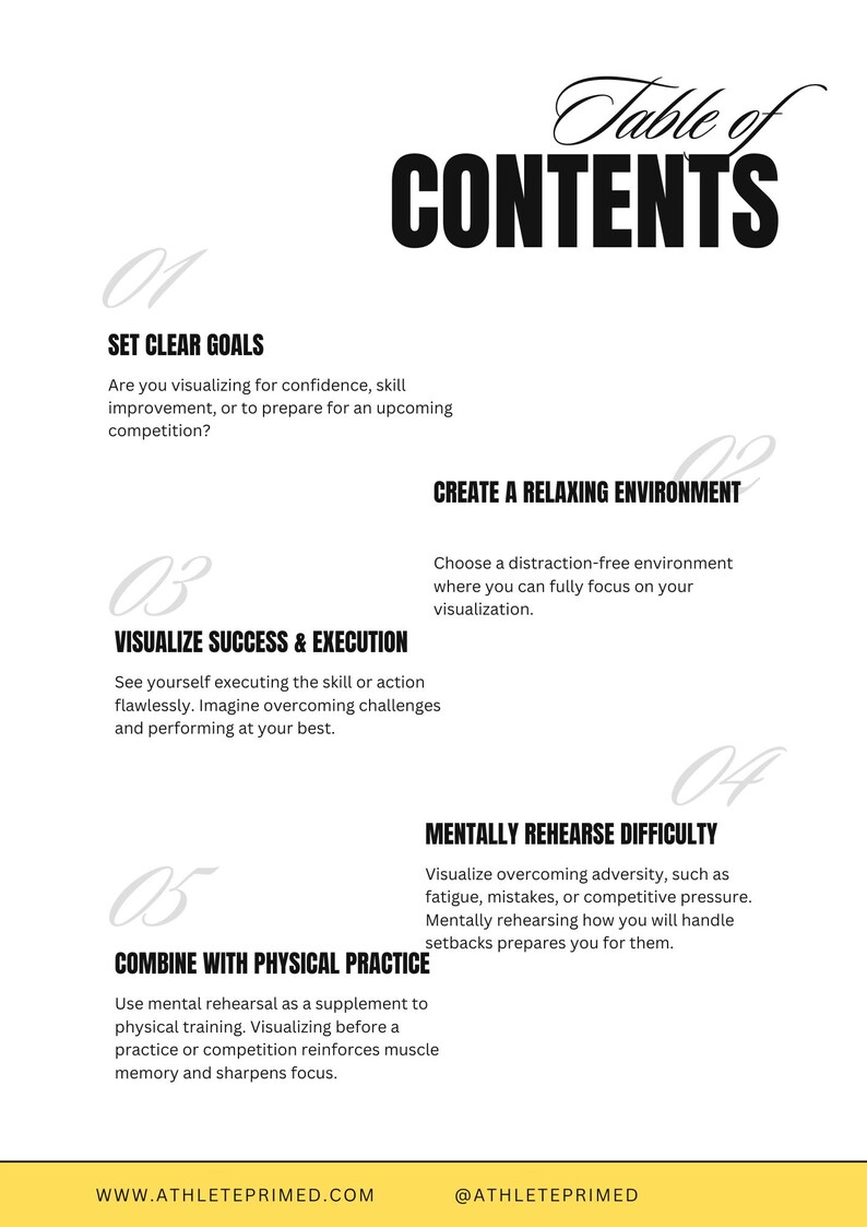 Sports Focus and Visualization Workbook for Athletes - Etsy