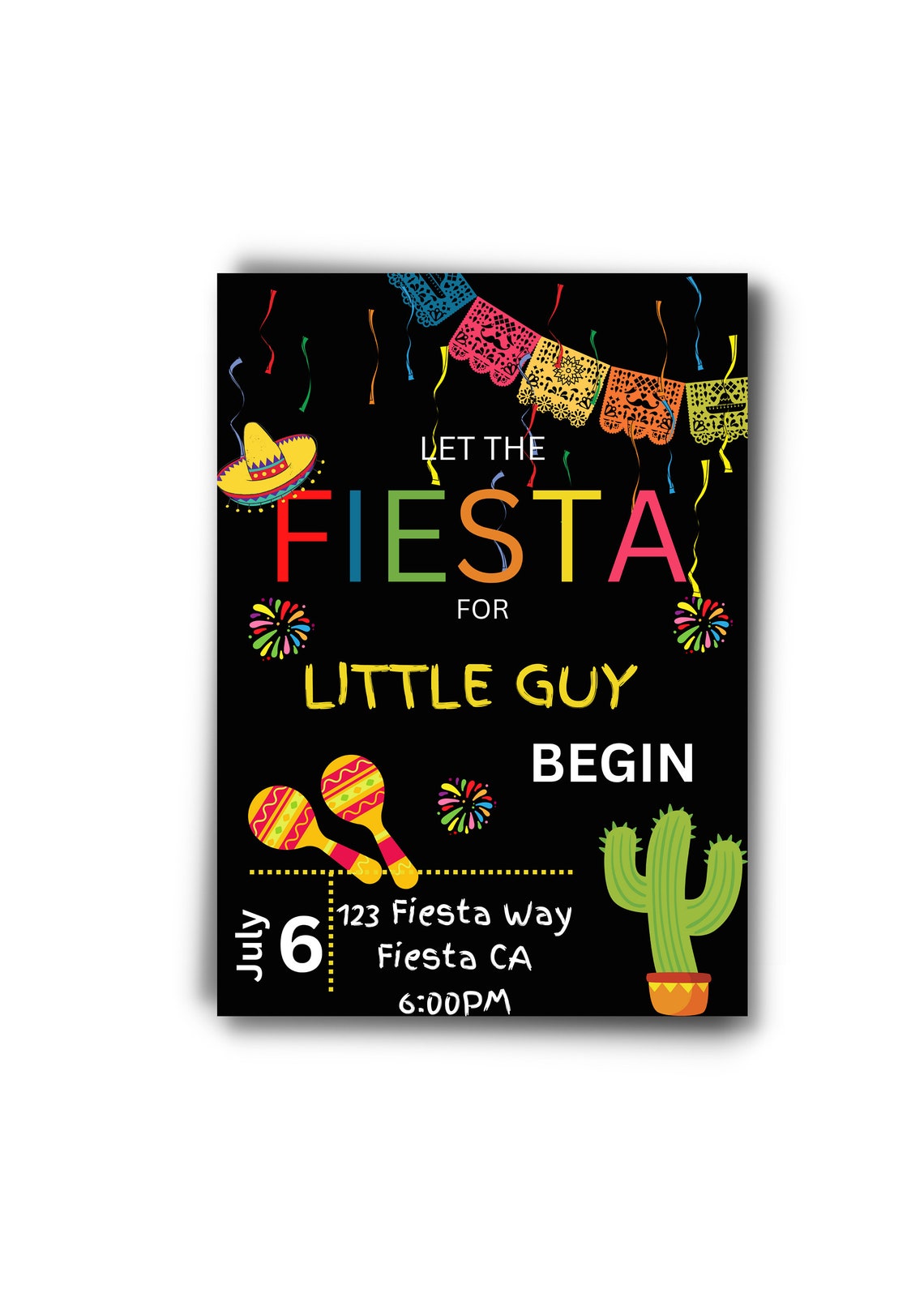 Fiesta Invitation, Birthday Party Invitation, Birthday Fiesta, Editable ...