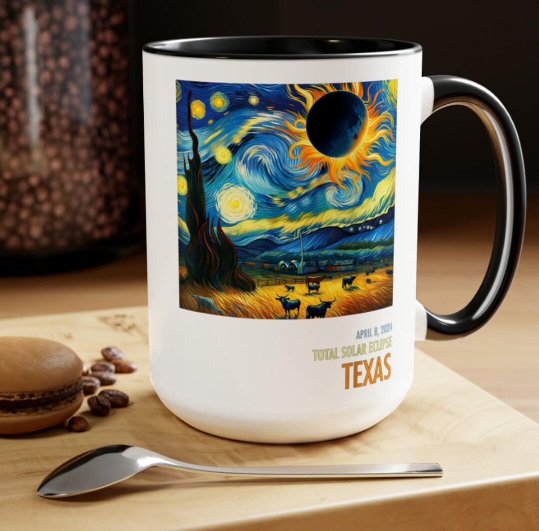 Texas Total Solar Eclipse, April 8 2024, Custom Solar Eclipse Mug ...