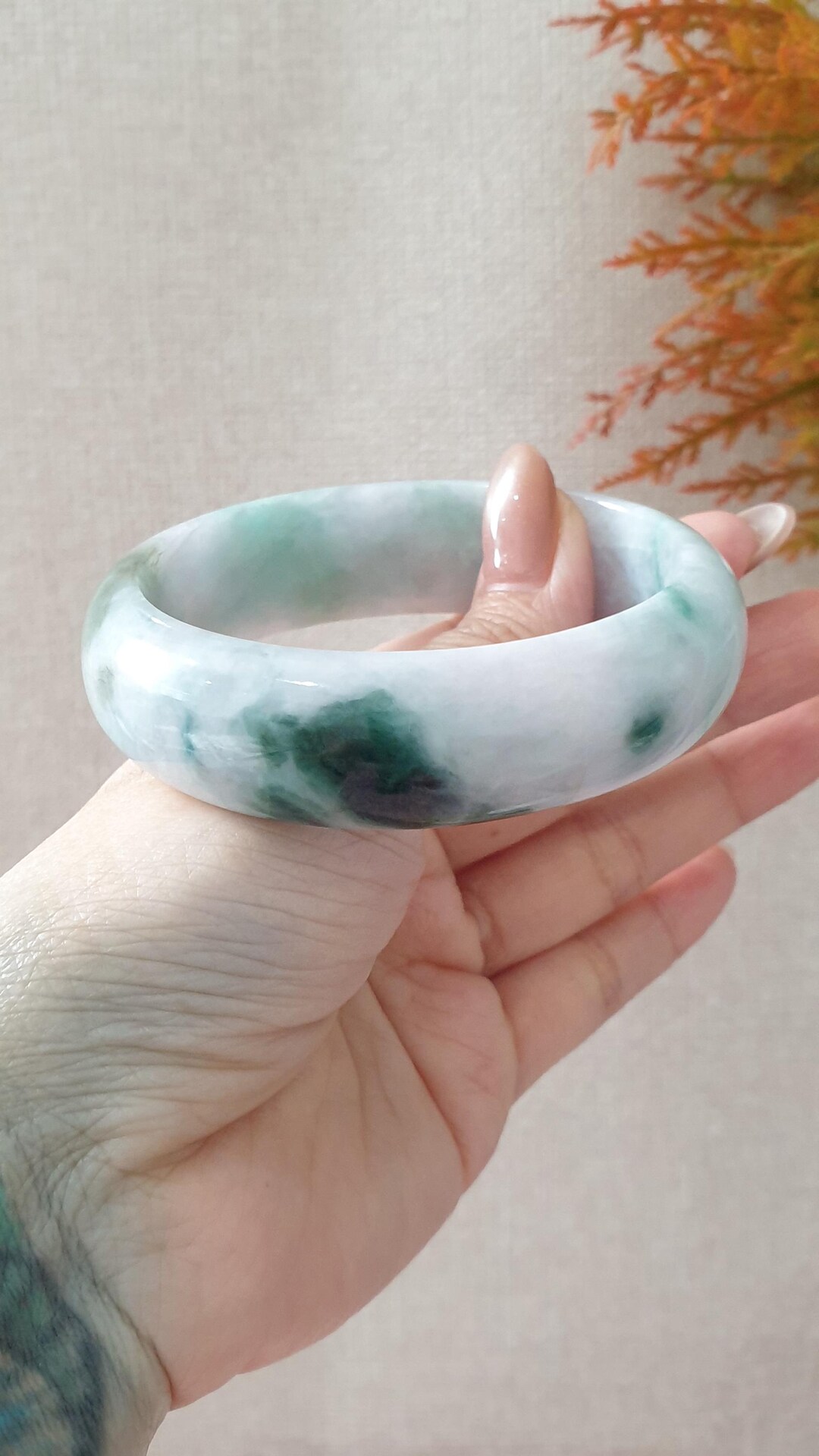 Authentic Burmese Jadeite Bangle - Type A, Unique Tricolor - Size 58 ...