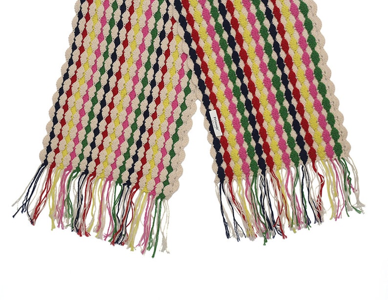 Hand-knitted 100% Wool Scarf Unique, Handmade Knitting Scarf With ...