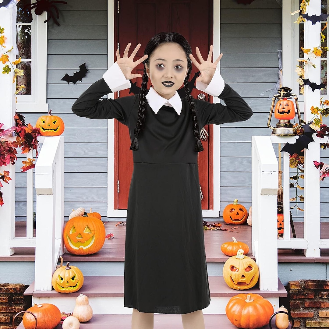 Wednesday Halloween Costume for Girls Wednesday Addams - Etsy