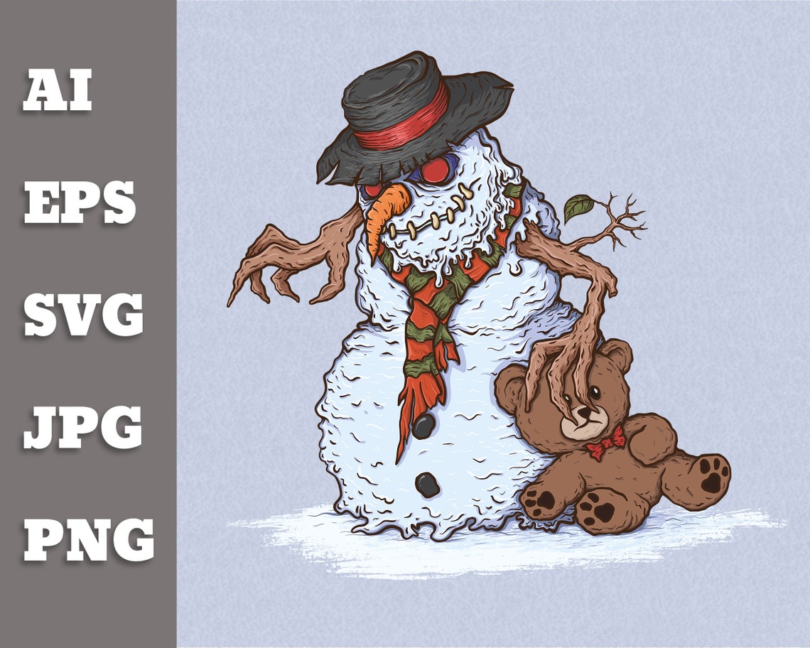 Evil Snowman Illustration Bad Snowman Illustrations - Etsy