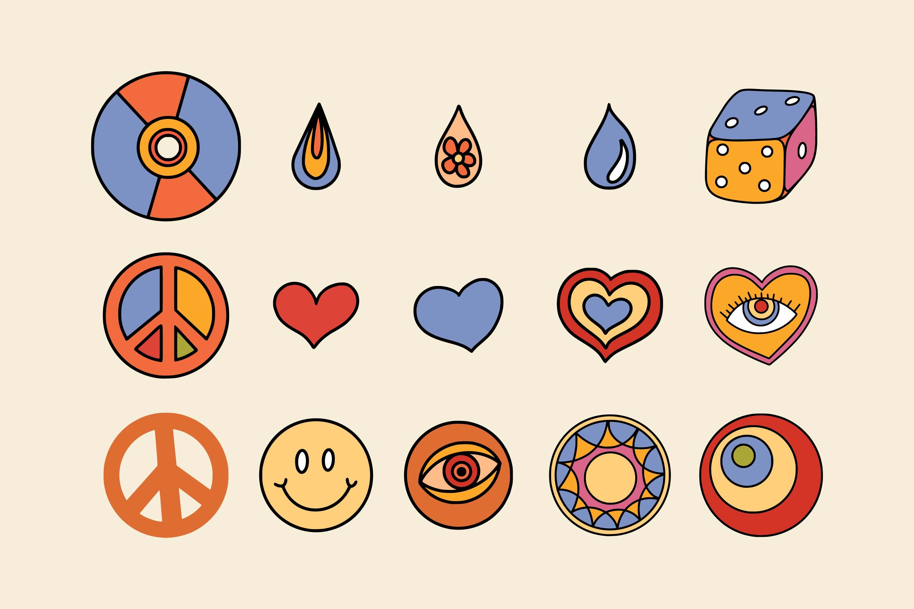 Retro Vibes Design Elements - Nostalgic Good Vibes | Retro Sticker ...