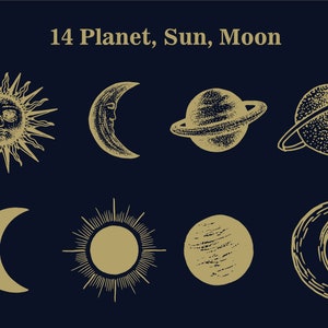 Space – Star Moon Sun Planet Zodiac | Space Vector and Clipart ...