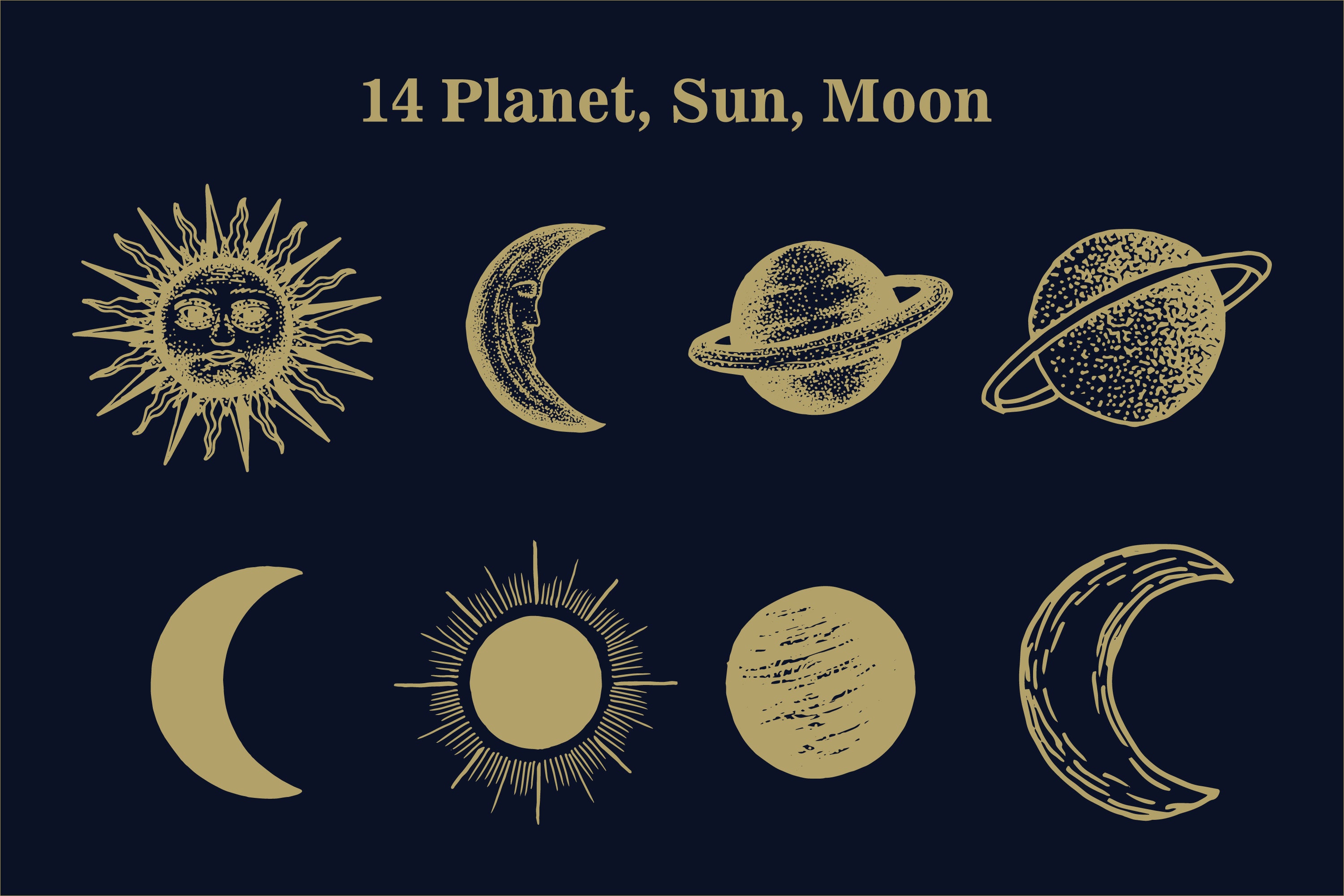 Space – Star Moon Sun Planet Zodiac | Space Vector and Clipart ...