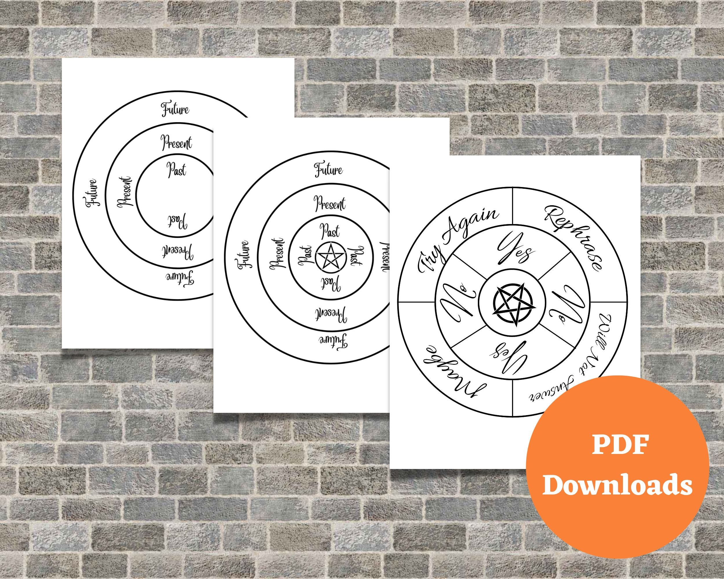 Pendulum Boards Templates - PDF DOWNLOADS - as Seen on Pagan Crafting ...