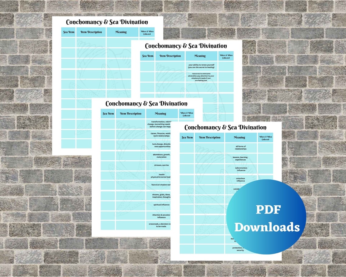 Shell Divination, Sea Divination, Conchomany Worksheets, Assign Your ...