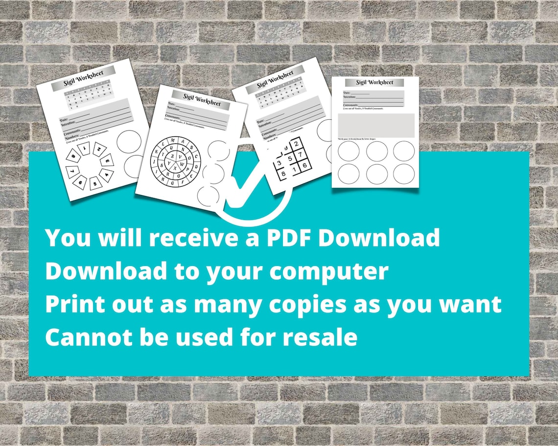 4 Page Sigil Spell Sheet, Sigil Maker, Sheet, Planner. 1 Print of Each ...