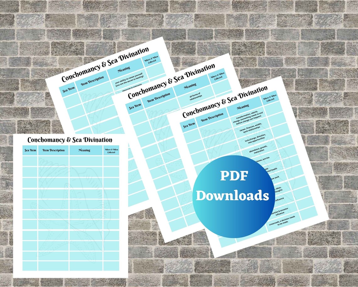 Shell Divination, Sea Divination, Conchomany Worksheets, Assign Your ...