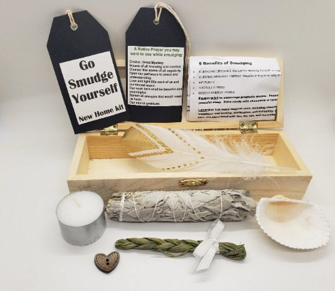 Smudge Kit Go Smudge Yourself New Home Kit Sage, Sweet Grass,palo Santo ...