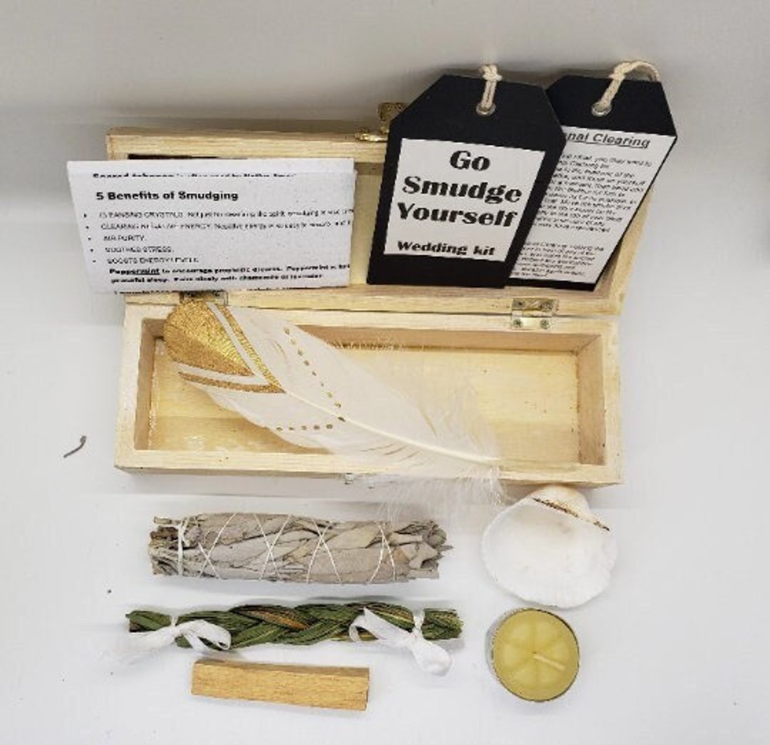 Smudge Kit Go Smudge Yourself Wedding Kit Sage, Sweet Grass, Palo Santo ...