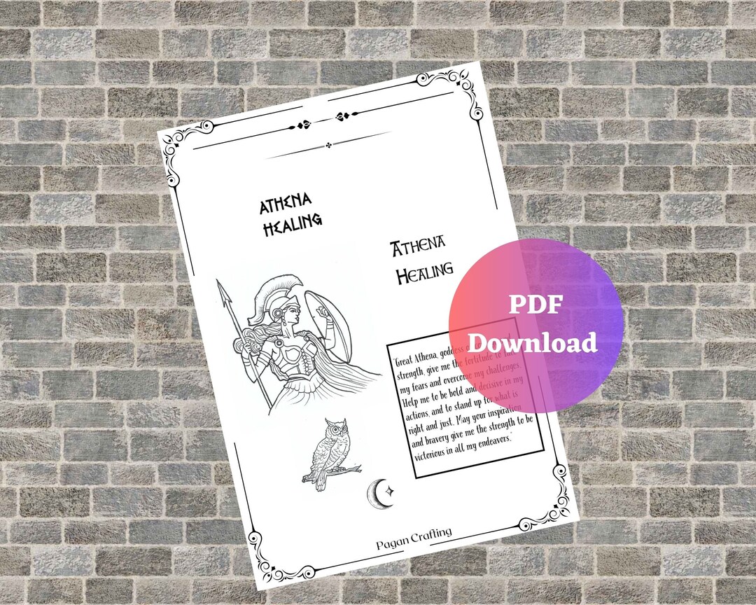 Athena Healing Spell Card - PDF Download- Template as Seen on Pagan ...