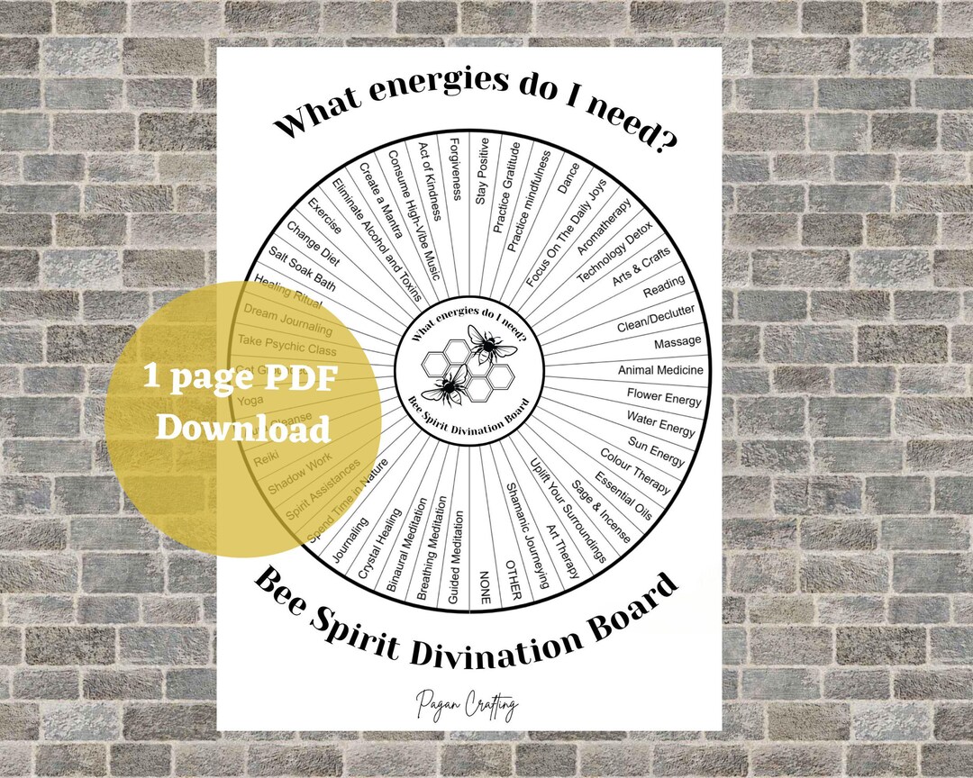Bee Spirit Divination Board: Pagan Crafting Youtube (PDF Download 8.5 ...