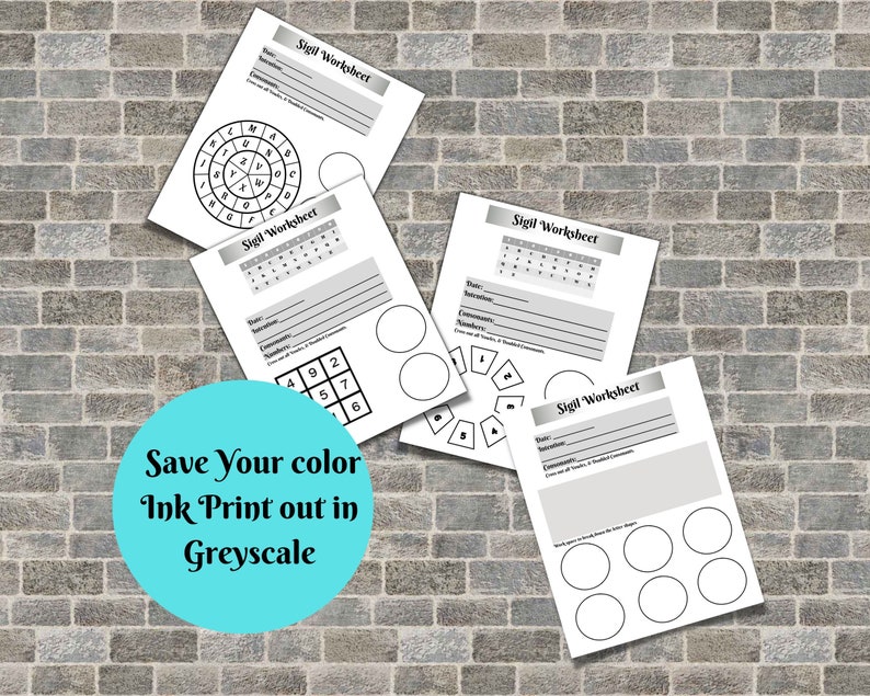 4 Page Sigil Spell Sheet, Sigil Maker, Sheet, Planner. 1 Print of Each ...