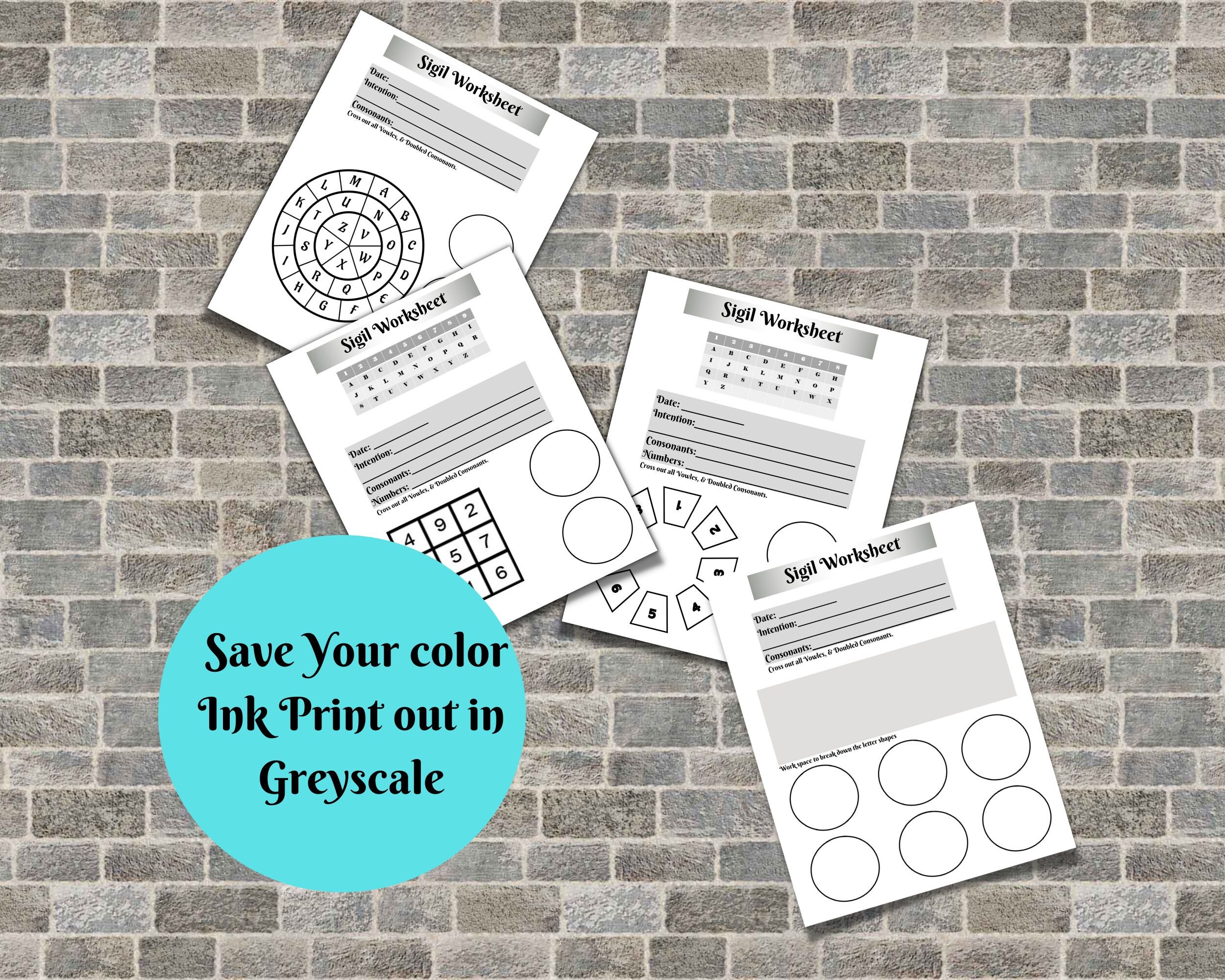 4 Page Sigil Spell Sheet, Sigil Maker, Sheet, Planner. 1 Print of Each ...