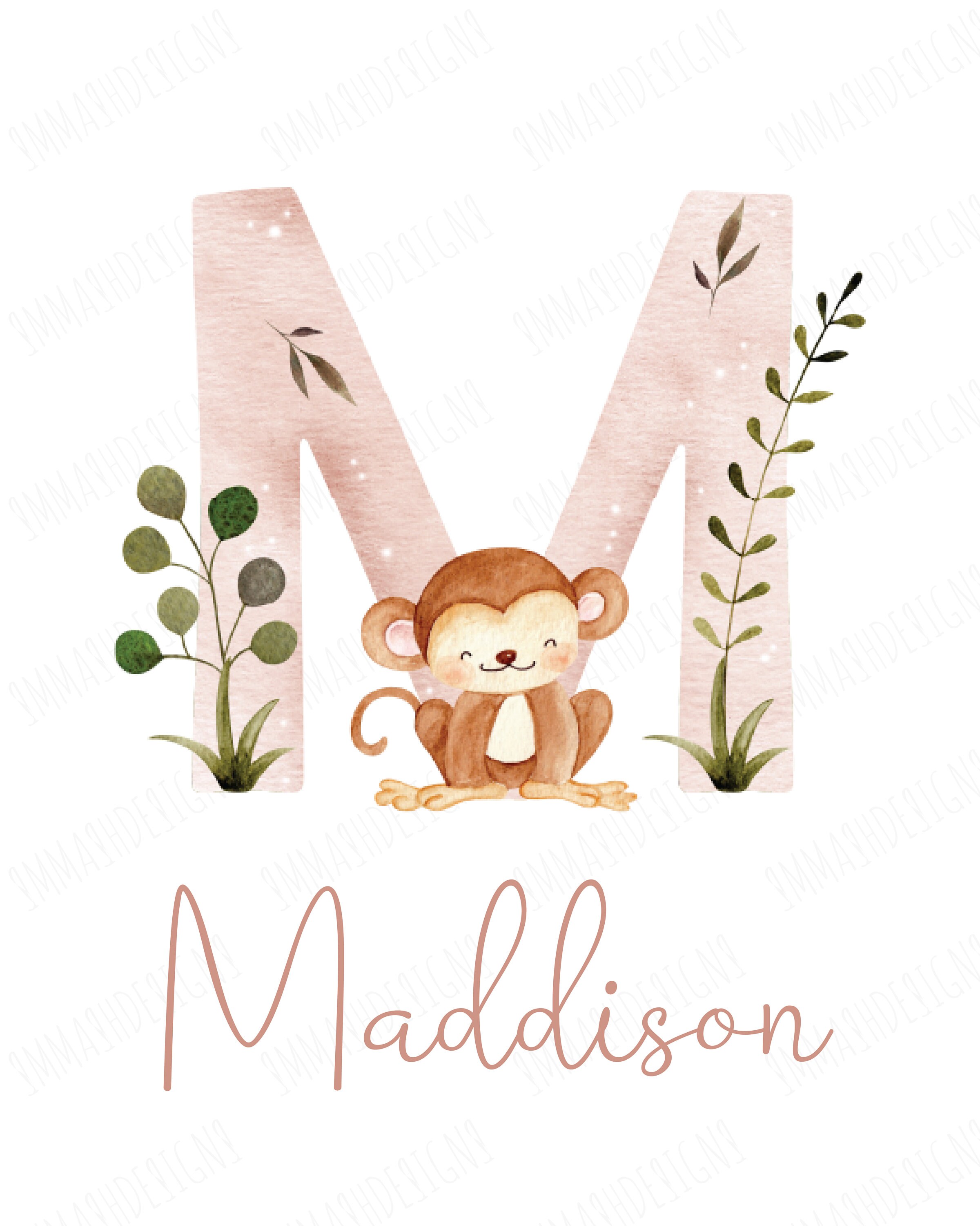 Personalised Initial and Name Cute Baby Animal Themed - Etsy Australia