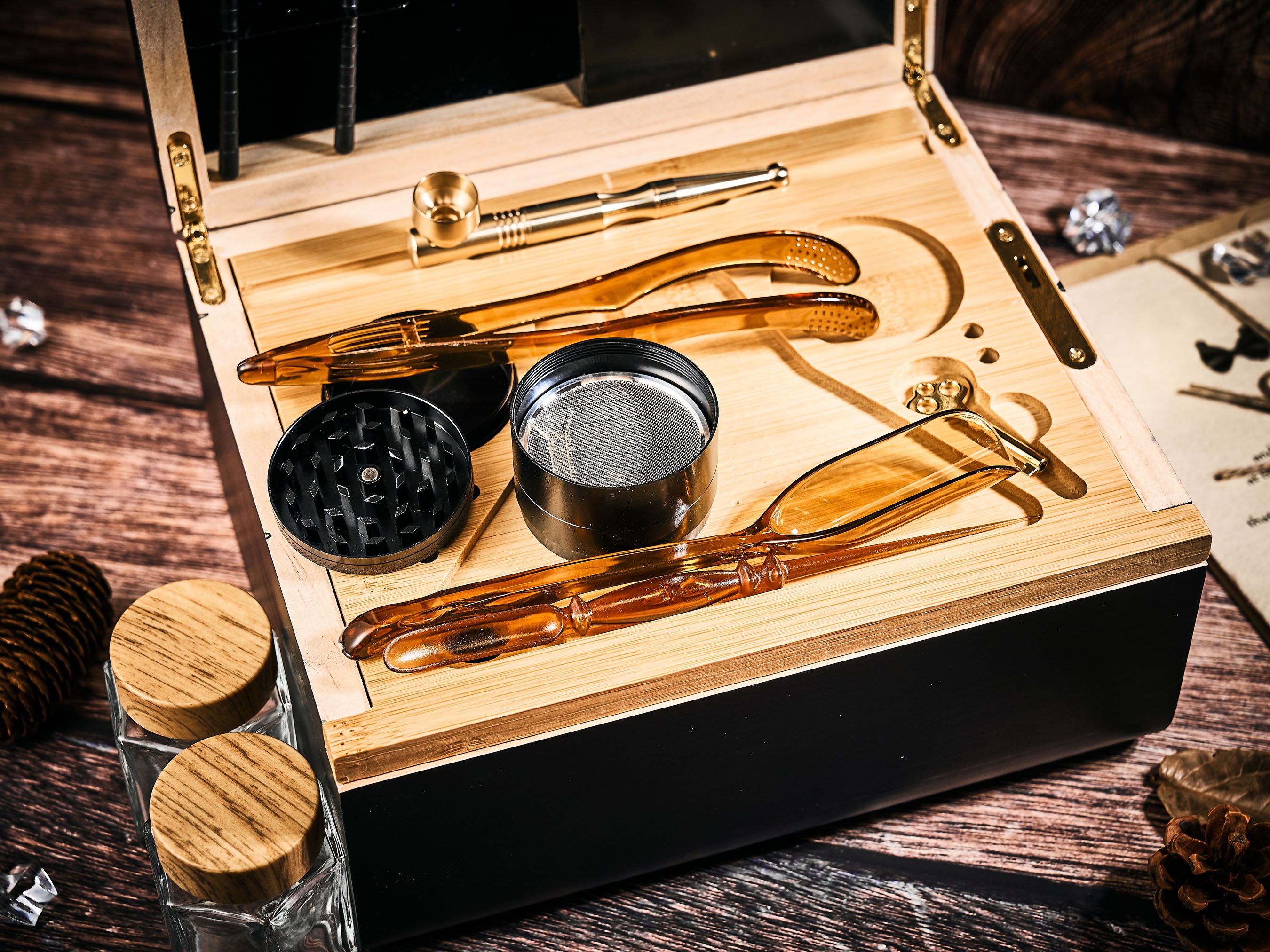 Personalized Premium Stash Box and Accessories, Wood Stash Box With ...