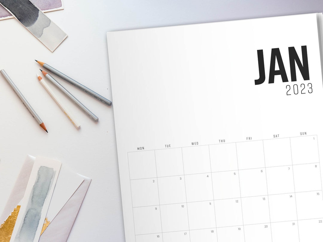 2023 Calendar Printable 2023 Monthly Planner Minimalist - Etsy