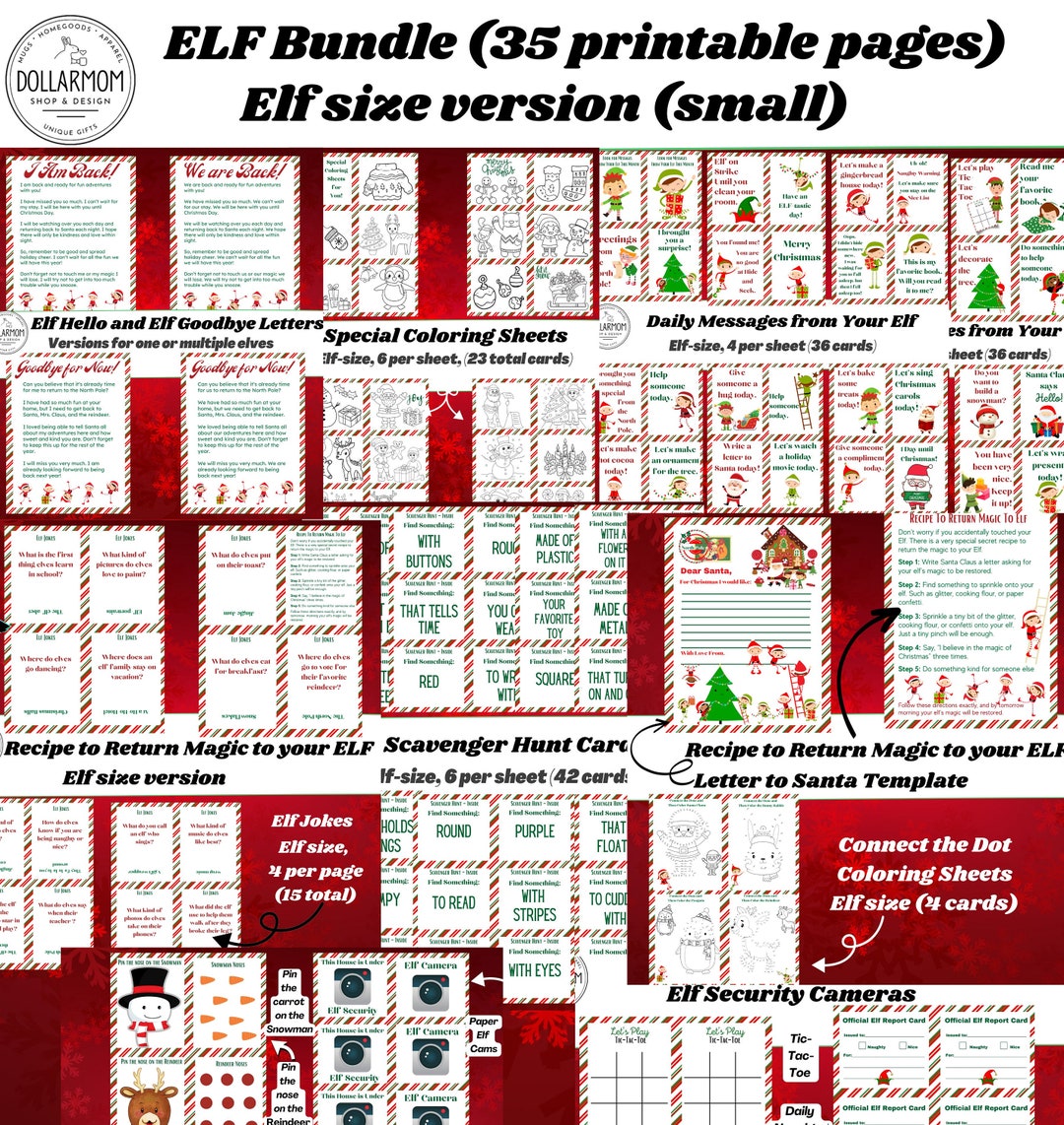 Christmas Games Elf Kit, Printable Elf Activities, Welcome Letter, Elf ...