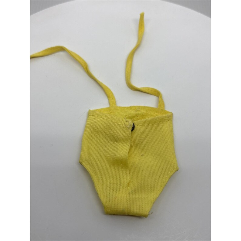 Vintage Barbie Bathing Suit Yellow With Snap and Shoulder Ties - Etsy