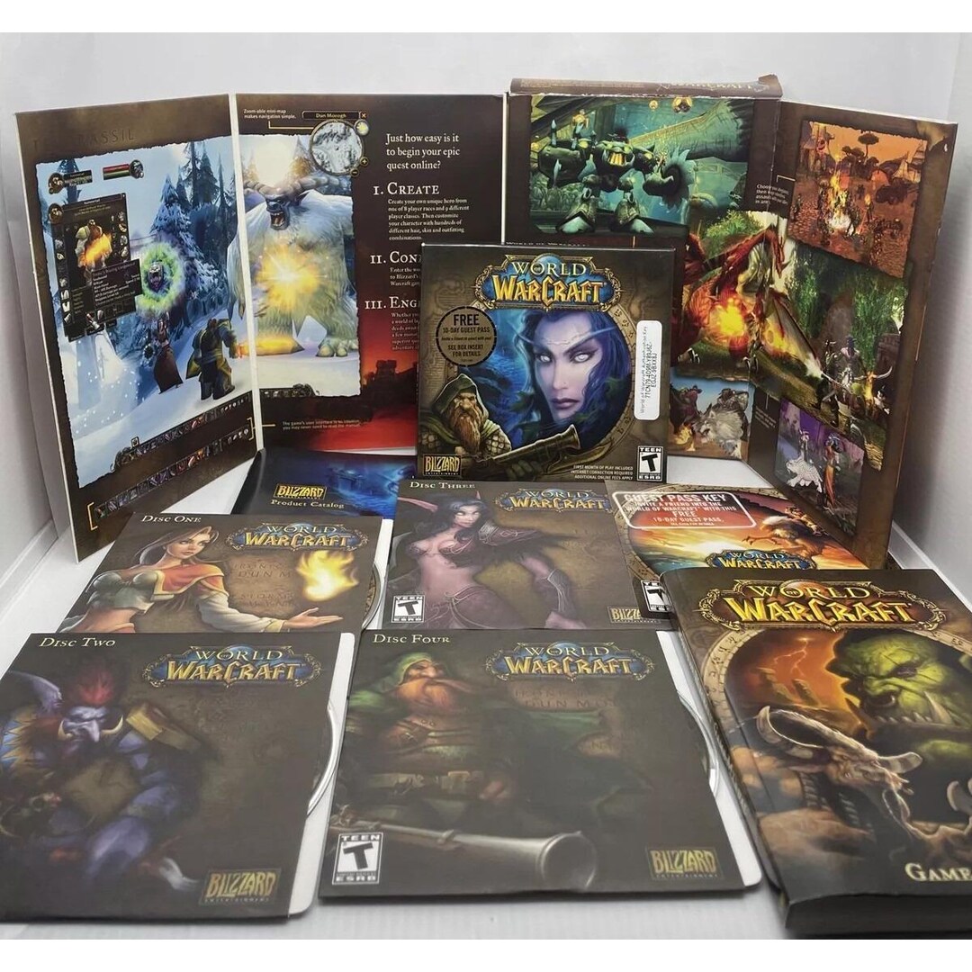 World of Warcraft (windows/mac, 2004) Complete Box Set With 200+ Page ...