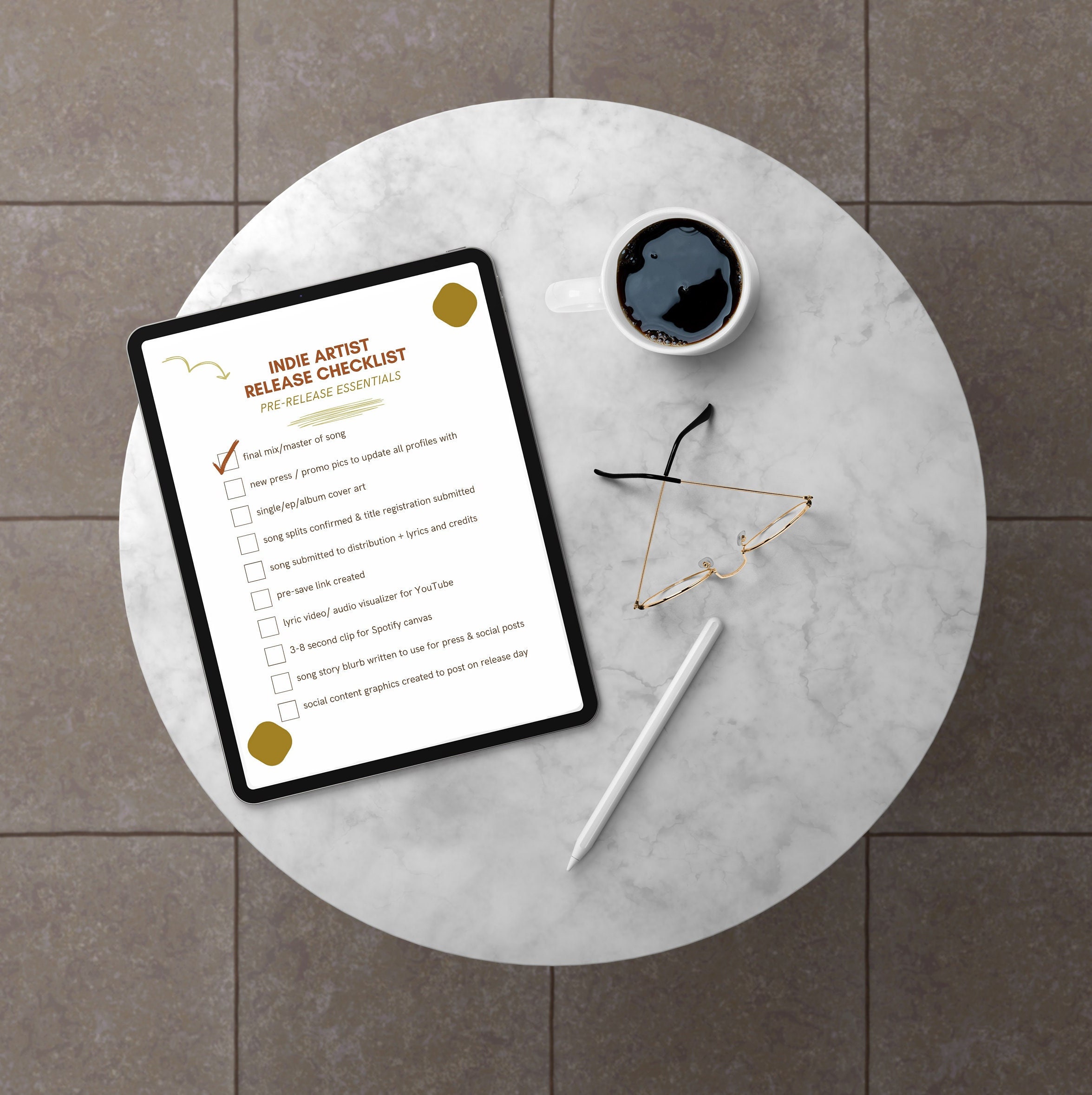 Indie Artist Release Checklist, Planning Checklist for Recording ...