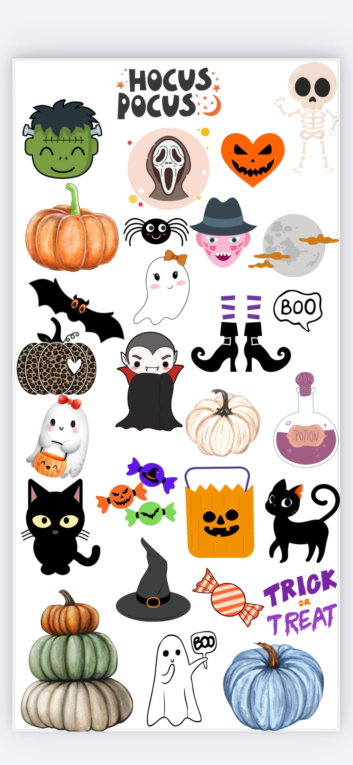 Printable Halloween Sticker - Etsy